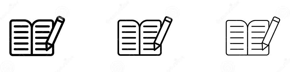 Homework icon vector stock illustration. Illustration of line - 348390717