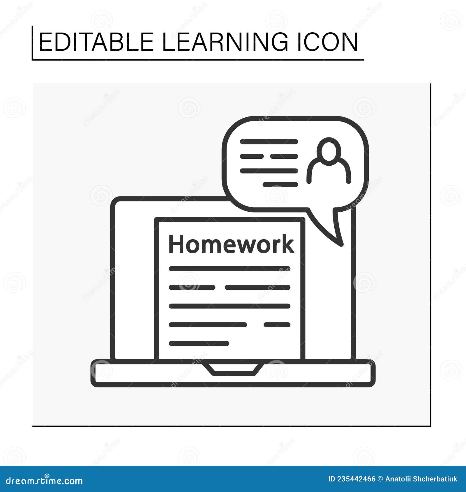 Homework line icon stock vector. Illustration of remote - 235442466