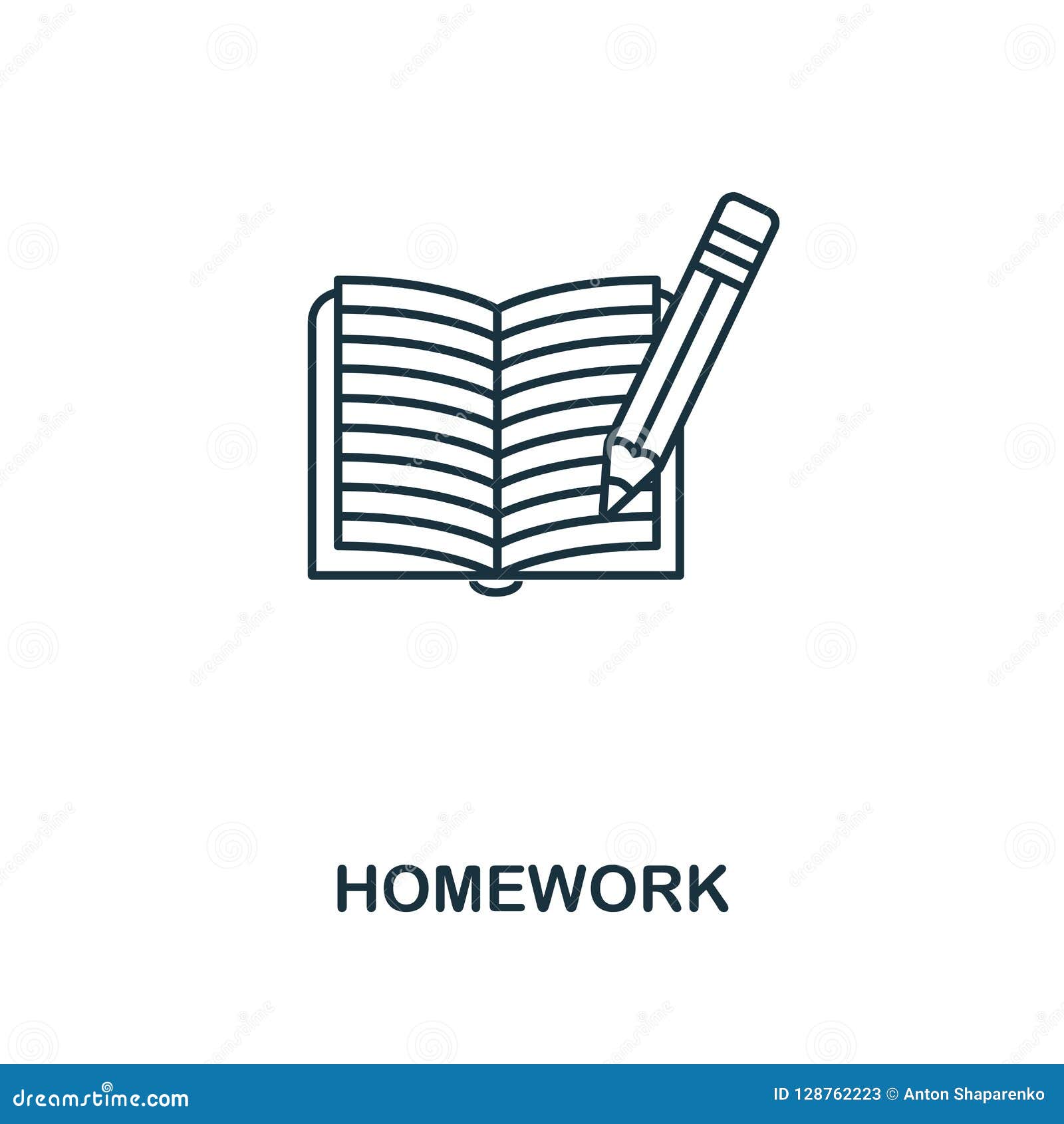 Homework Outline Icon. Creative Design from School Icon Collection ...