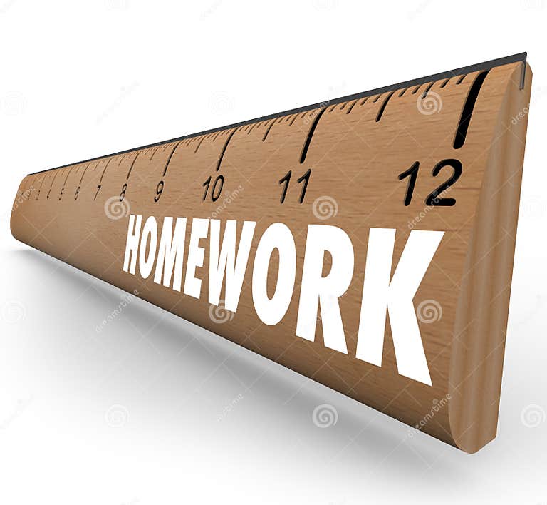 Homework Ruler Assignment Lesson Project for School Stock Illustration ...