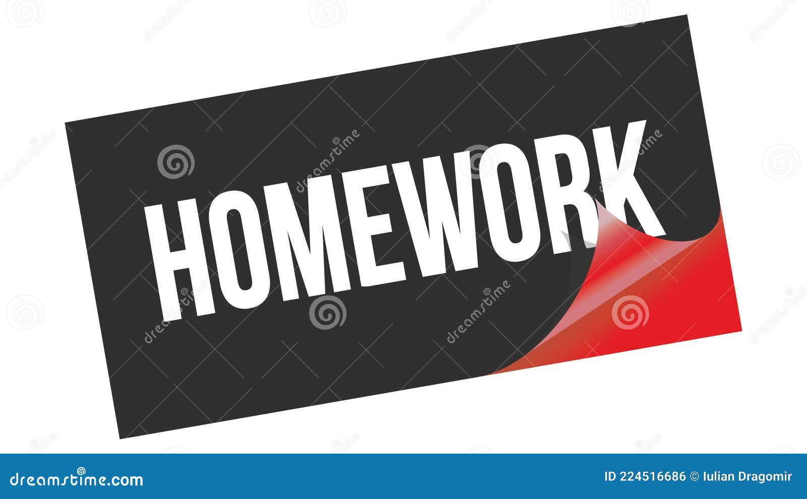 HOMEWORK Text on Black Red Sticker Stamp Stock Illustration ...