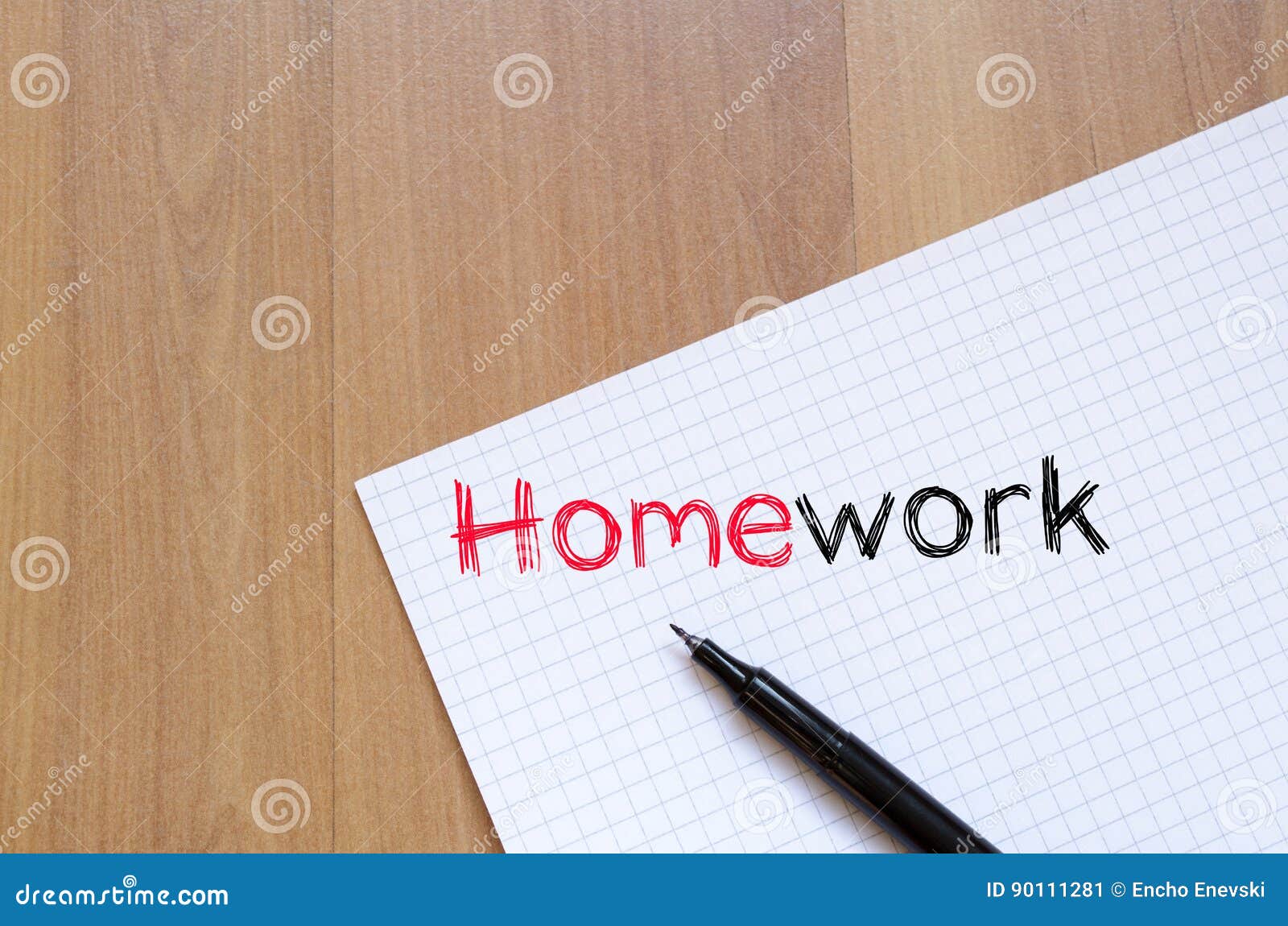 Homework Text Concept on Notebook Stock Image - Image of reminder ...