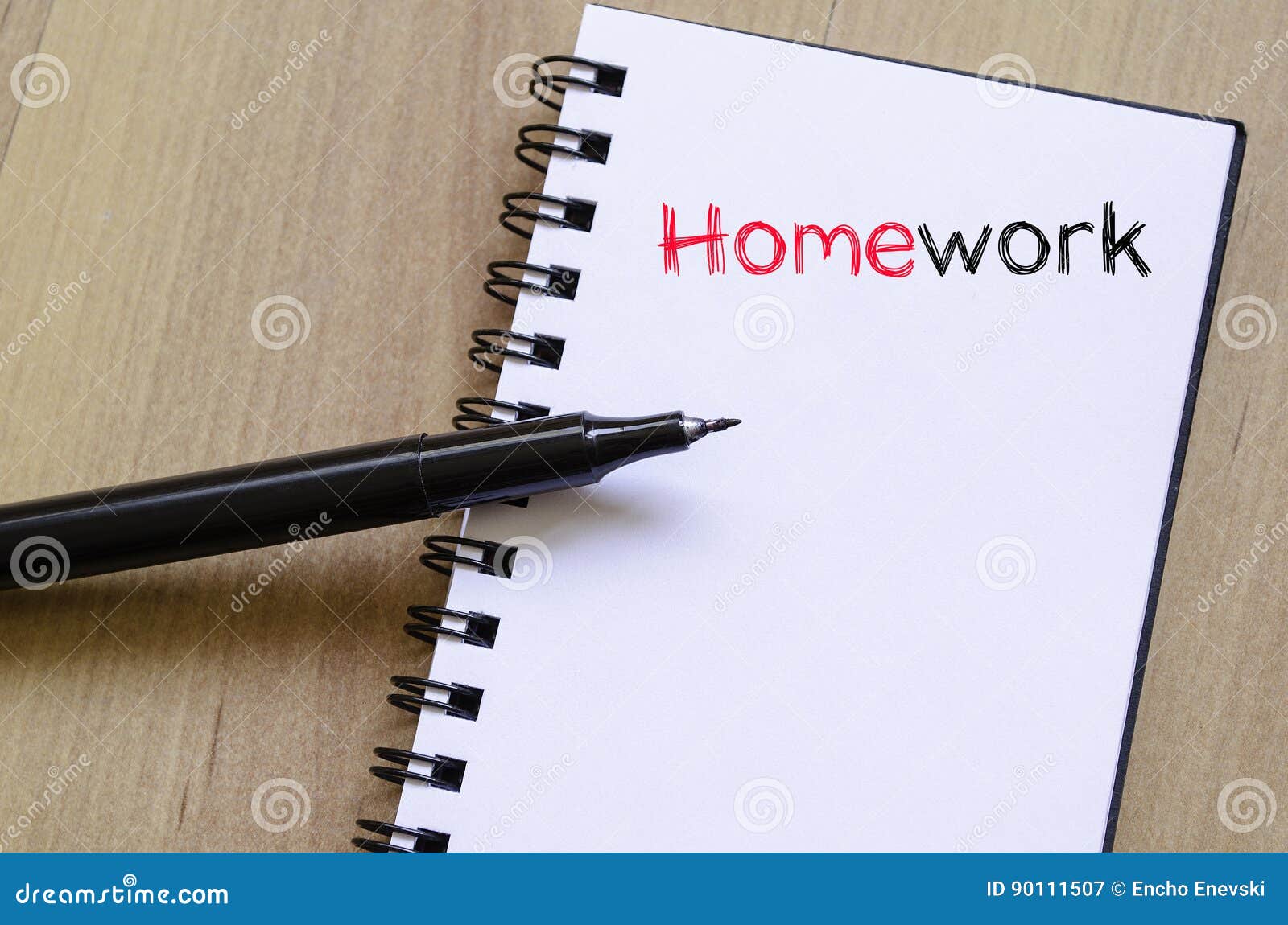 Homework Text Concept on Notebook Stock Image - Image of strategy ...