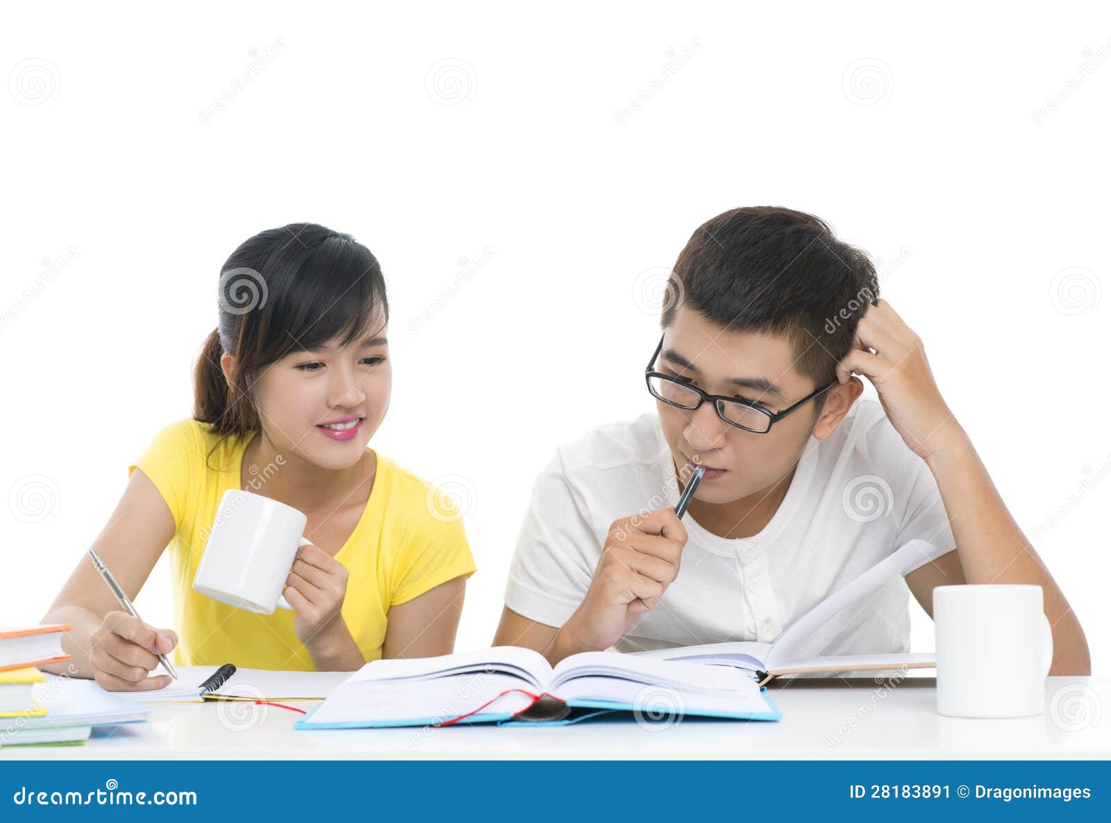 Homework together stock image. Image of clever, college - 28183891