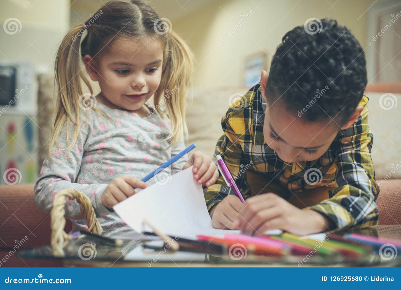 Homework in two is better. stock photo. Image of educate - 126925680