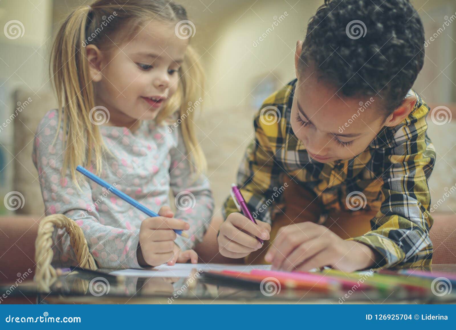 Homework in two is better. stock photo. Image of caucasian - 126925704