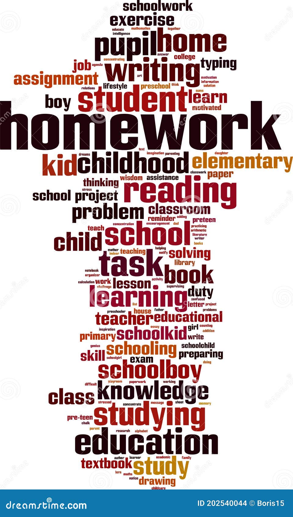 Homework Word Magnifying Glass Project Lesson Assignment Royalty-Free ...