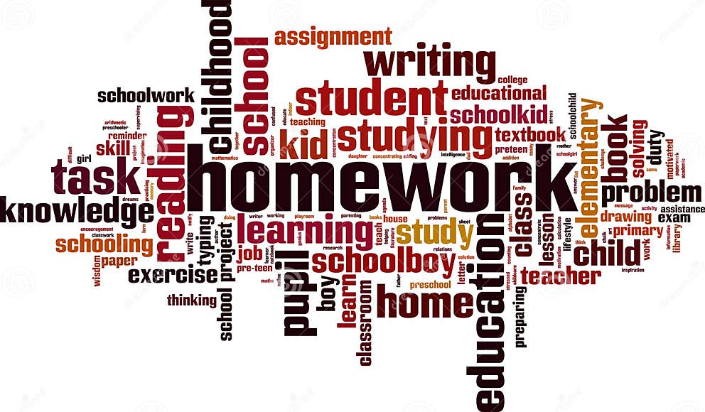 Homework word cloud stock vector. Illustration of school - 282657725