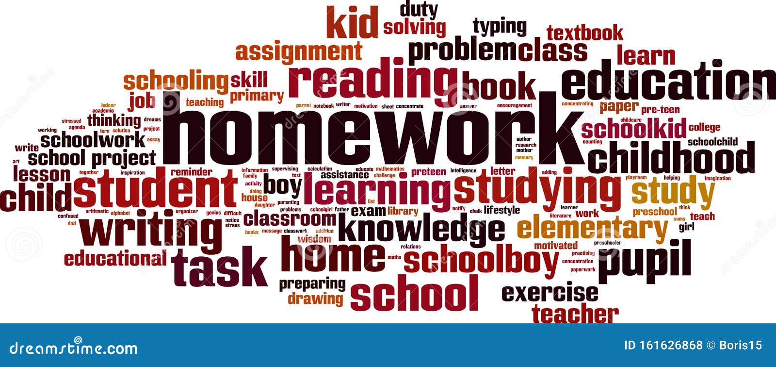 Homework word cloud stock vector. Illustration of knowledge - 161626868
