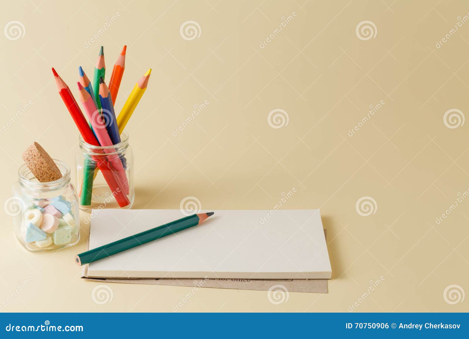 Homework Workplace with Color Pencil Stock Photo - Image of handle ...