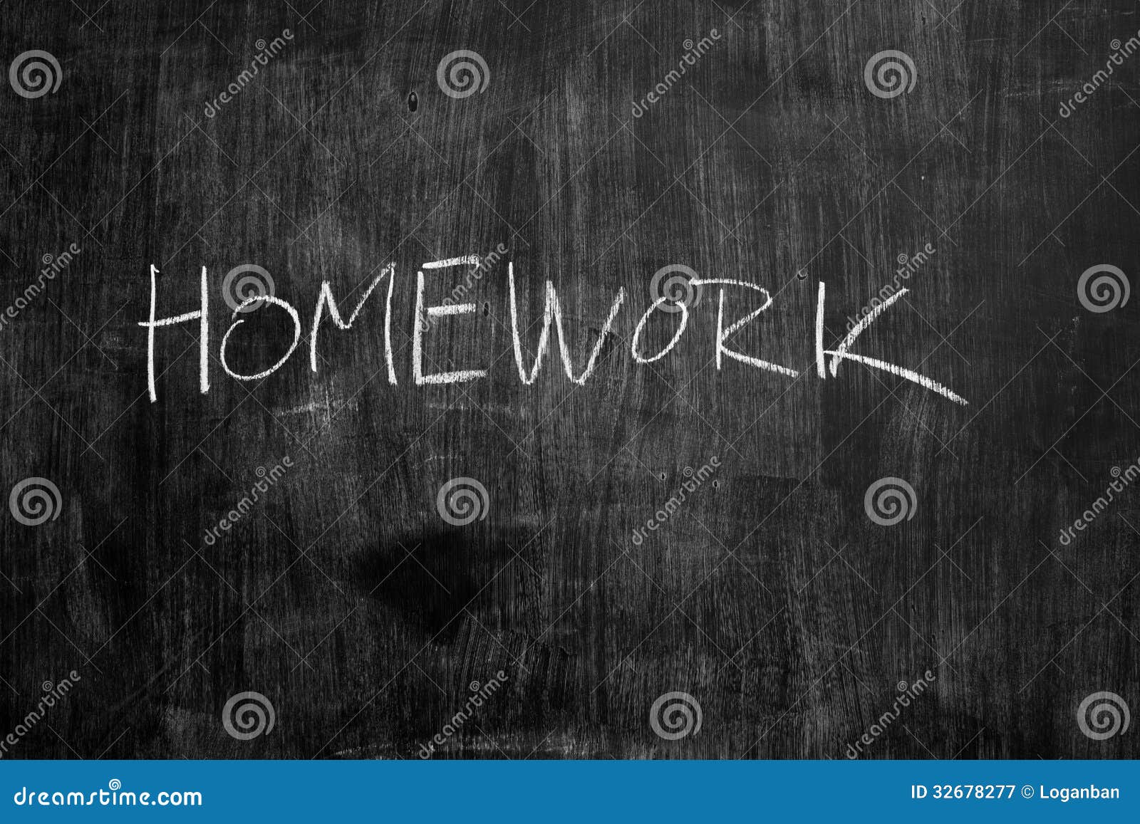 Homework Written in Chalk on Blackboard Stock Image - Image of concept ...