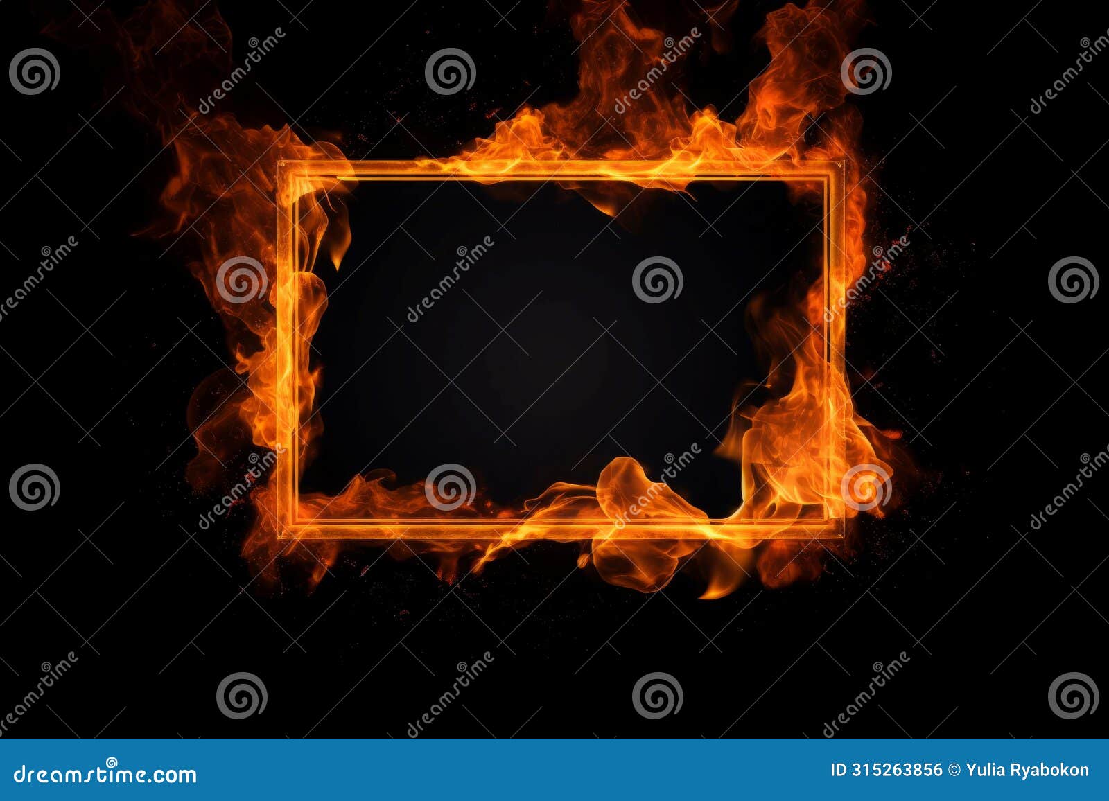 Homey Rectangle Fire Frame Simple. Generate Ai Stock Photo - Image of ...