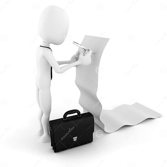 Homme 3d Signant Un Document Illustration Stock - Illustration du ...