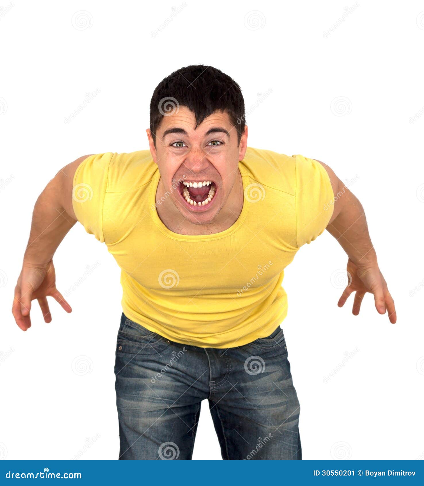 Homme agressif image stock. Image du fureur, transmission - 30550201