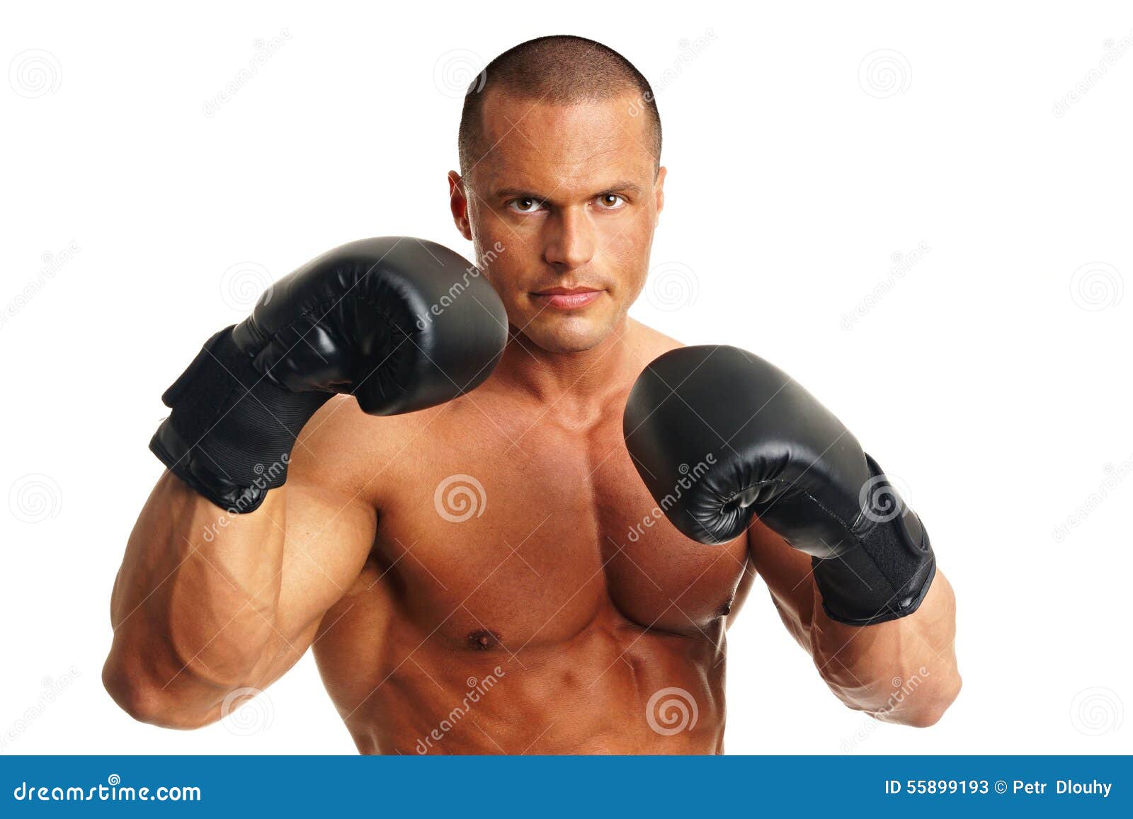 Homme Avec Des Gants De Boxeur Image stock - Image du shirtless, barbe ...