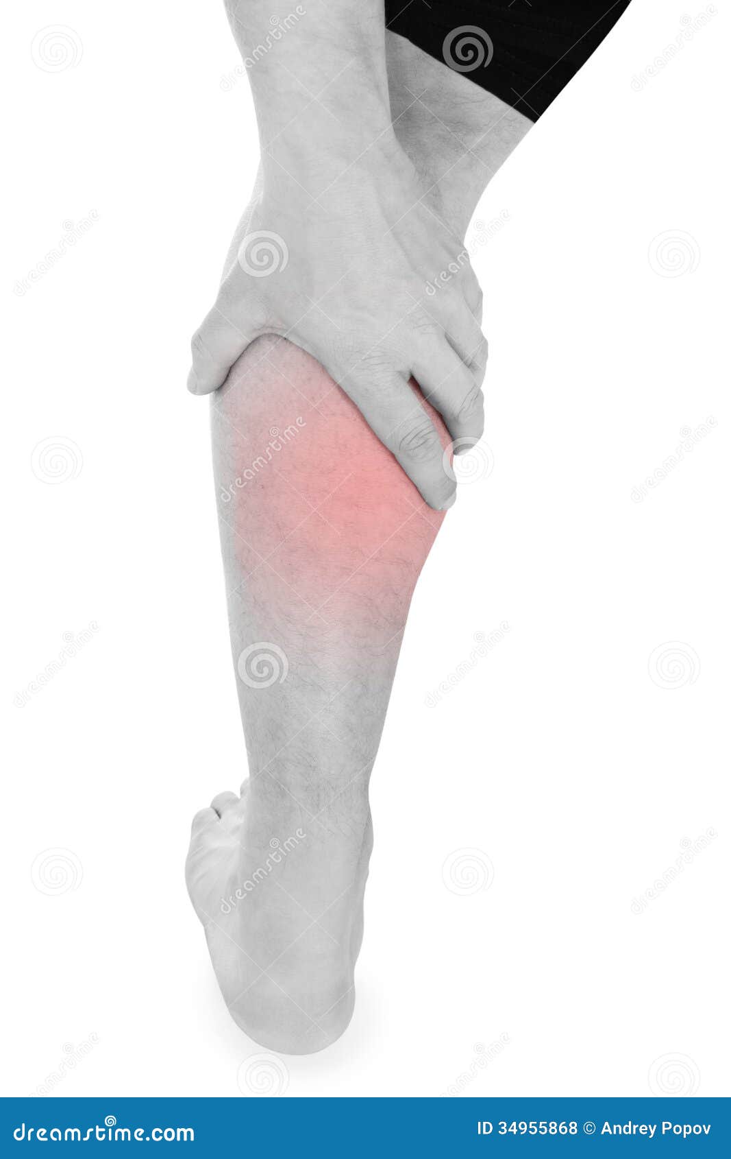 Homme Avec Douleur Dans La Jambe Photo stock - Image du misère, fond ...