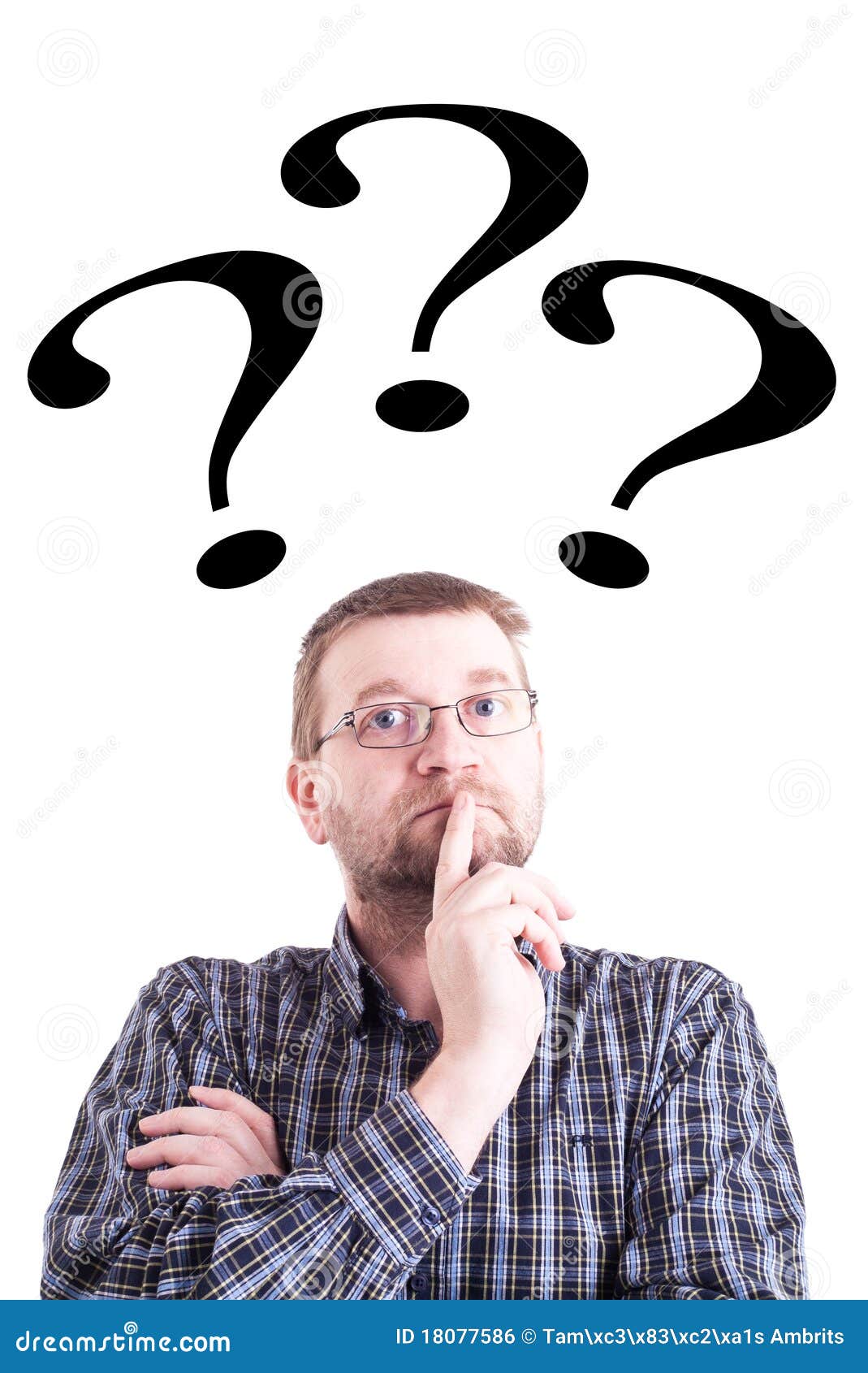 Homme Avec Le Point D'interrogation Photo stock - Image du symbole ...