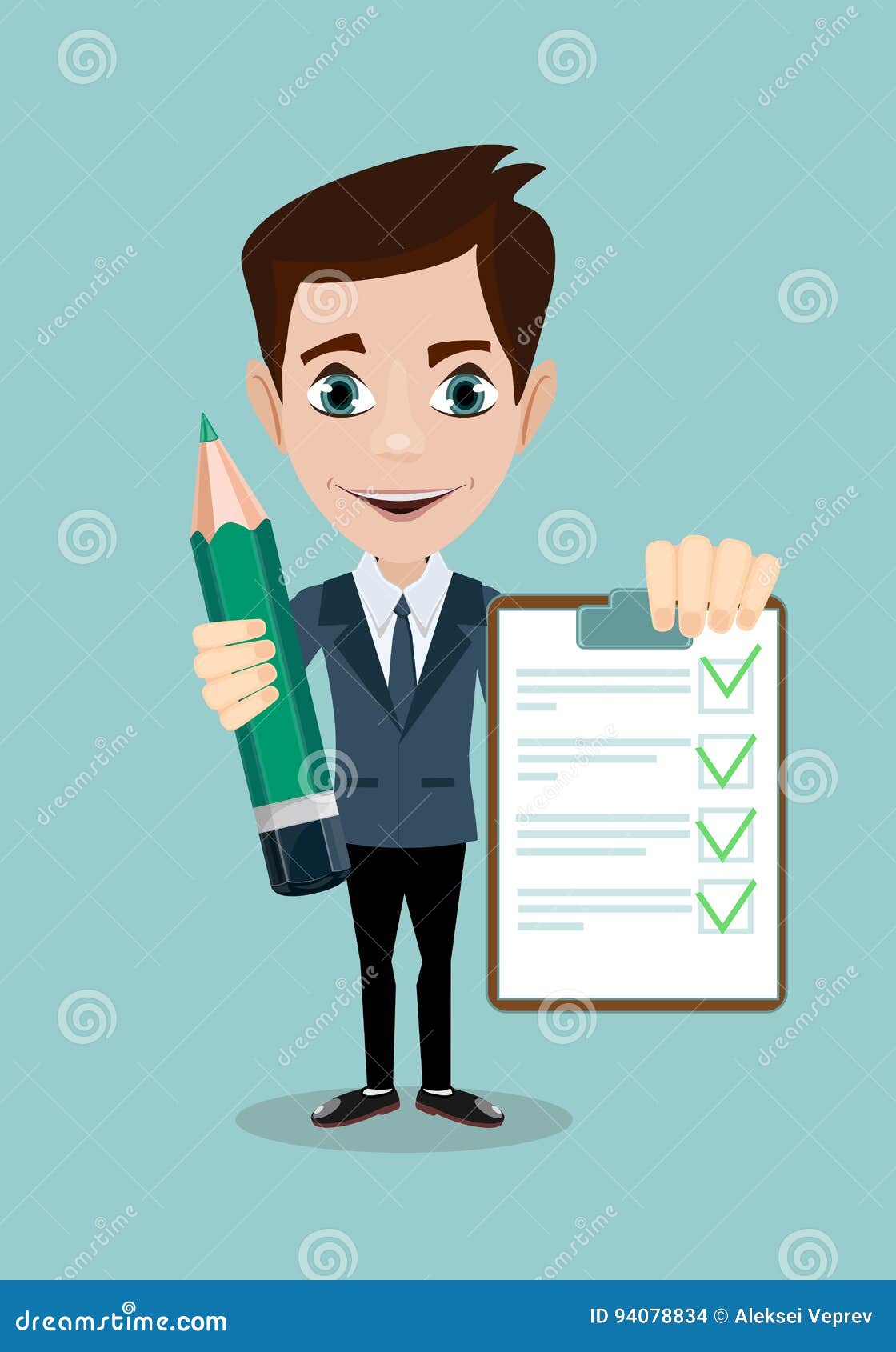 Homme Avec Un Questionnaire Illustration de Vecteur - Illustration du ...