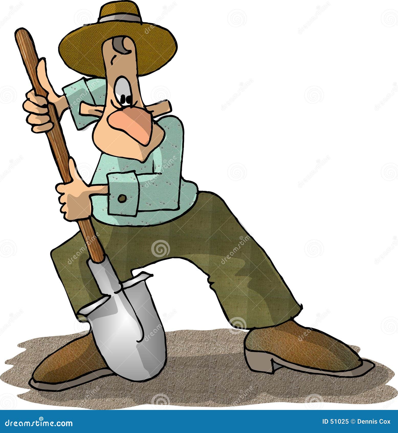 Homme avec une pelle illustration stock. Illustration du creuser - 51025