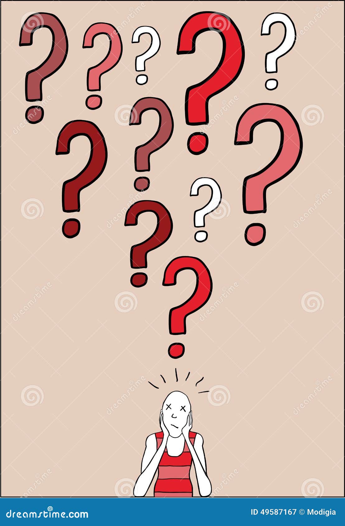 Homme ayant des doutes illustration de vecteur. Illustration du ...