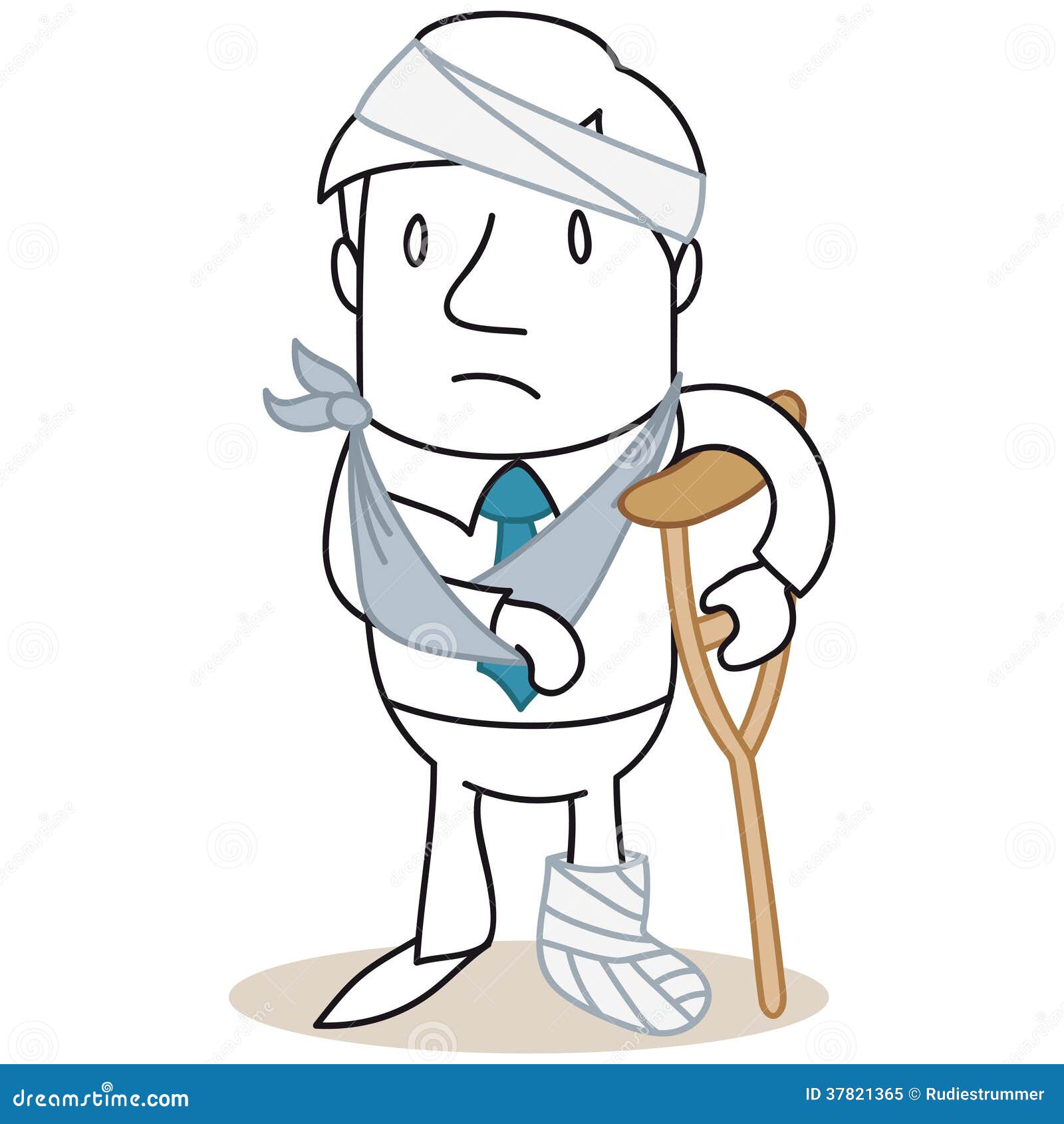 Homme Blessé Dans Des Bandages Illustration de Vecteur - Illustration ...