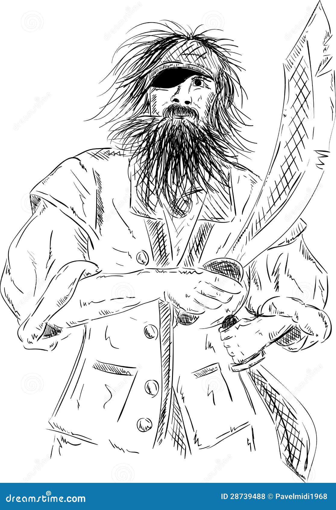 Homme borgne 2 illustration de vecteur. Illustration du agrafe - 28739488