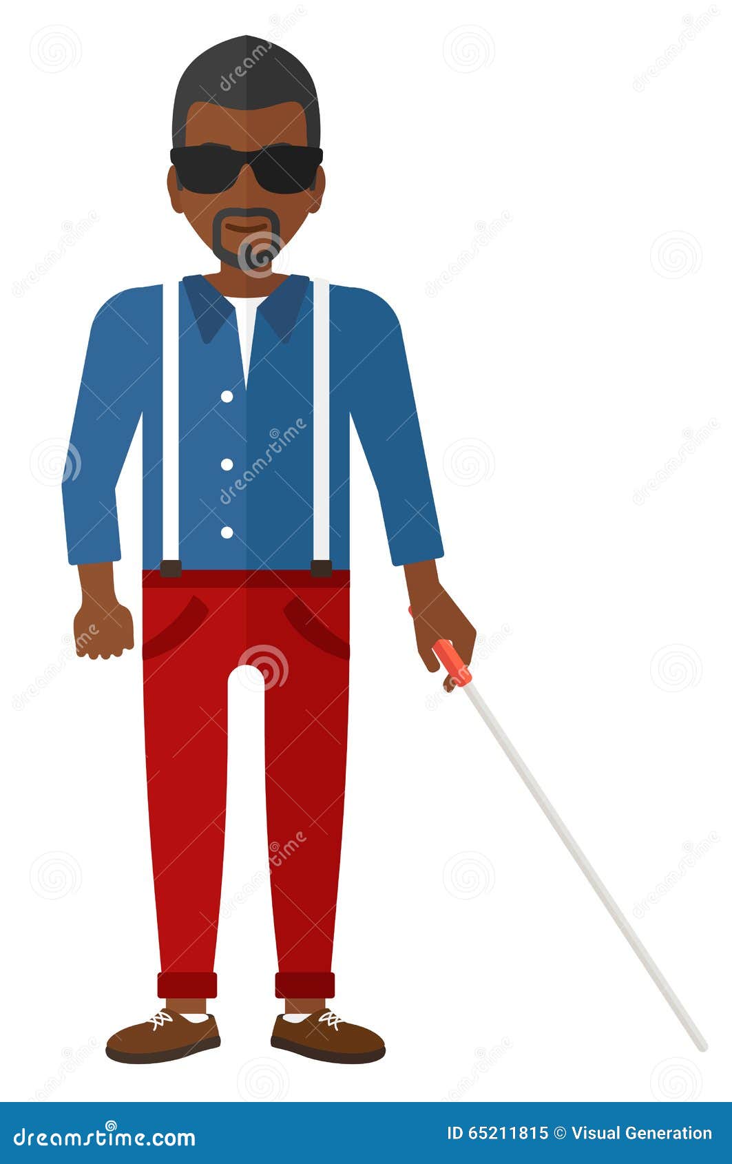 Homme borgne avec le bâton illustration de vecteur. Illustration du ...