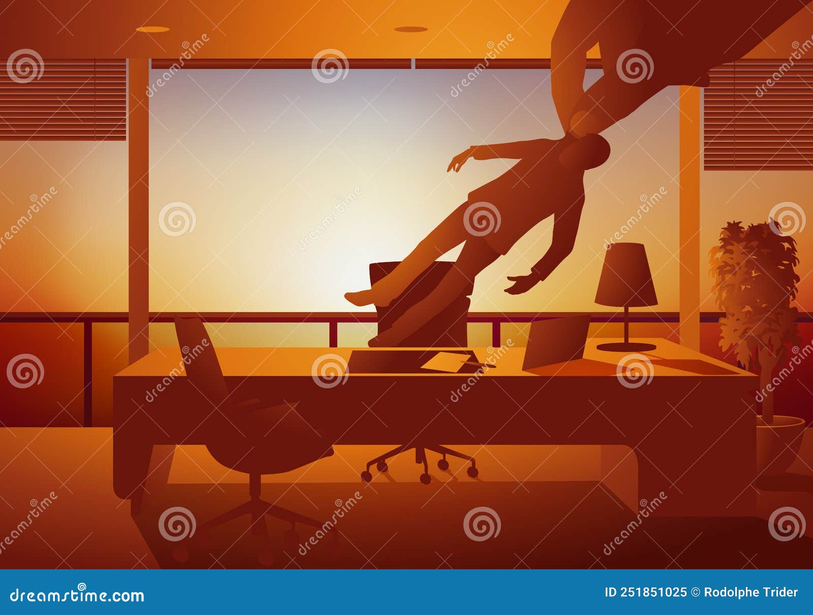 Concept of Abuse of Power in Business with a Man Ejected from His Seat ...