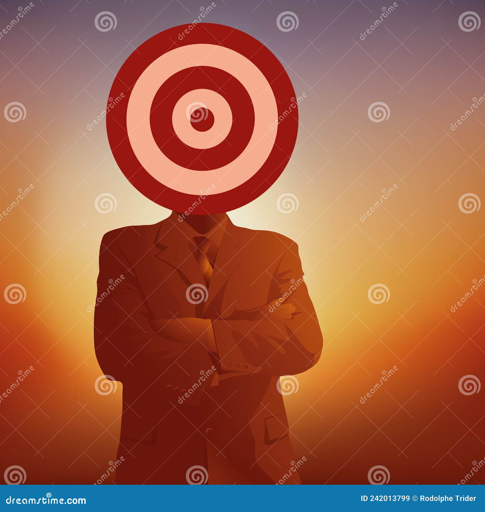Scapegoat Concept with a Man Whose Face is a Target. Stock Vector ...