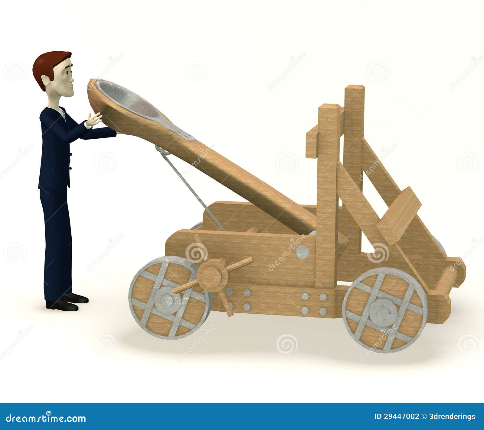 Homme D'affaires Avec La Catapulte Illustration Stock - Illustration du ...