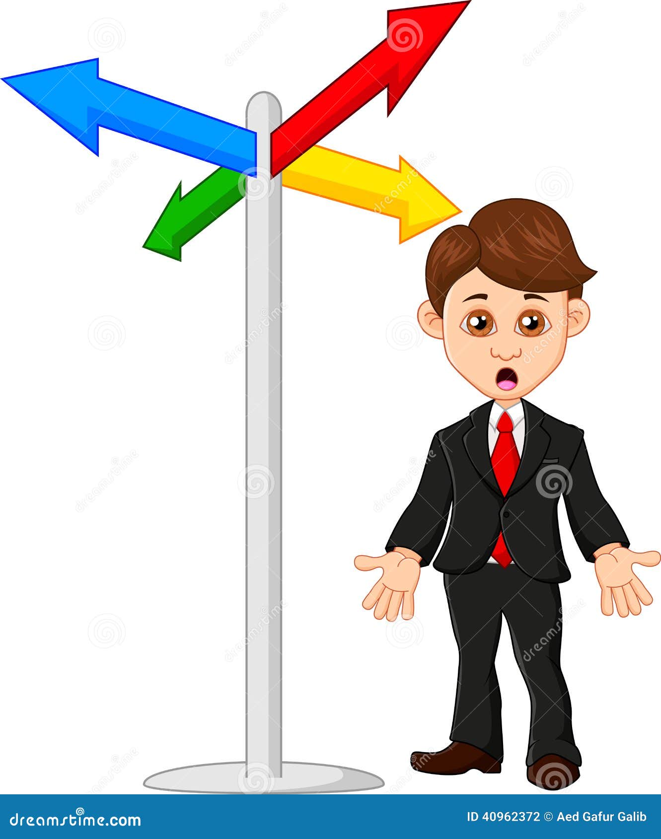 Homme D'affaires Devant Un Choix Illustration de Vecteur - Illustration ...