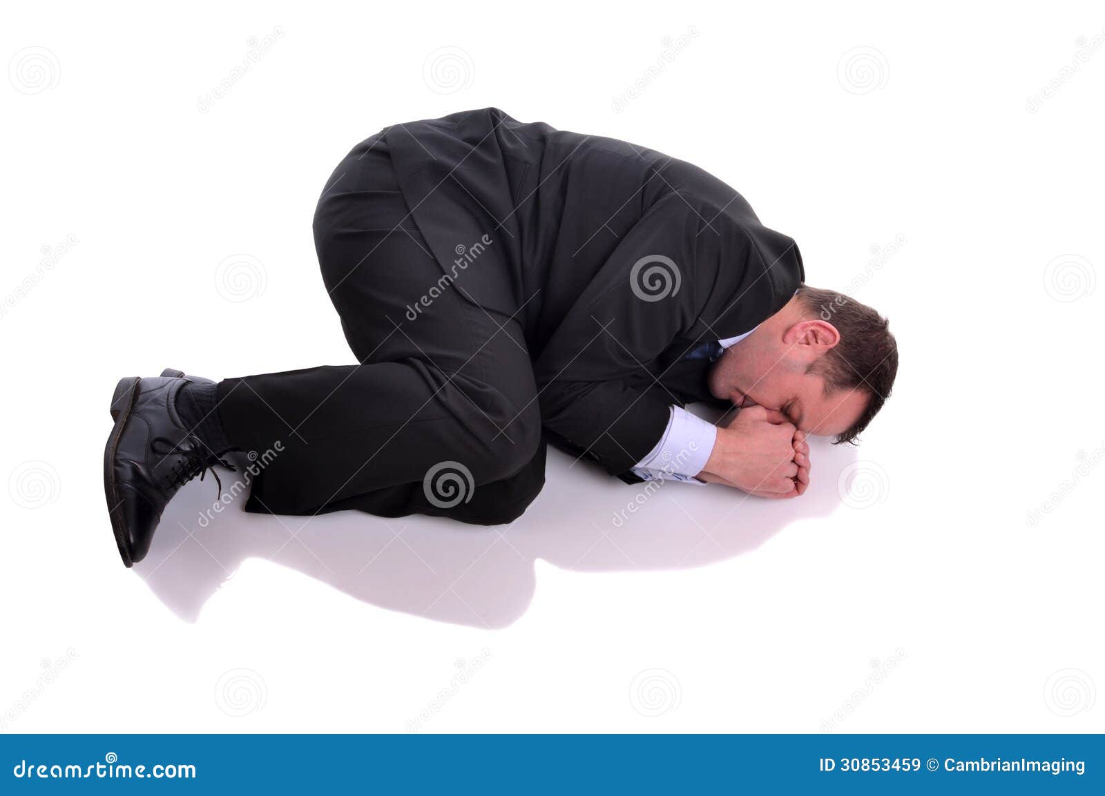 Homme D'affaires En Position Foetale Image stock - Image du isolement ...