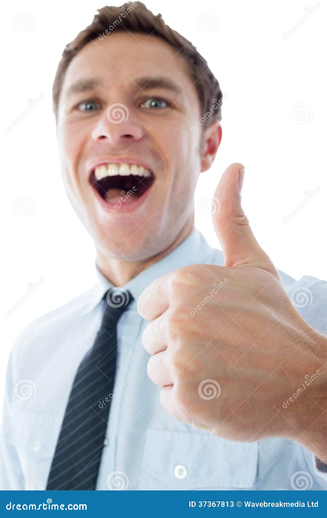 Homme D'affaires Montrant Des Pouces Image stock - Image du brun ...