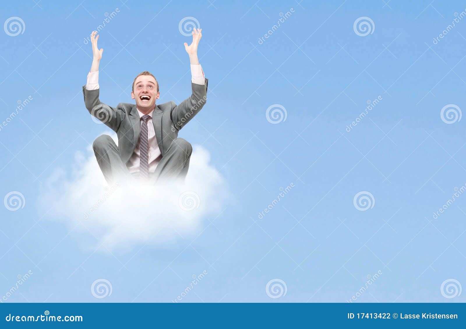 Homme D'affaires Sur Le Nuage Photo stock - Image du heureux, masculin ...