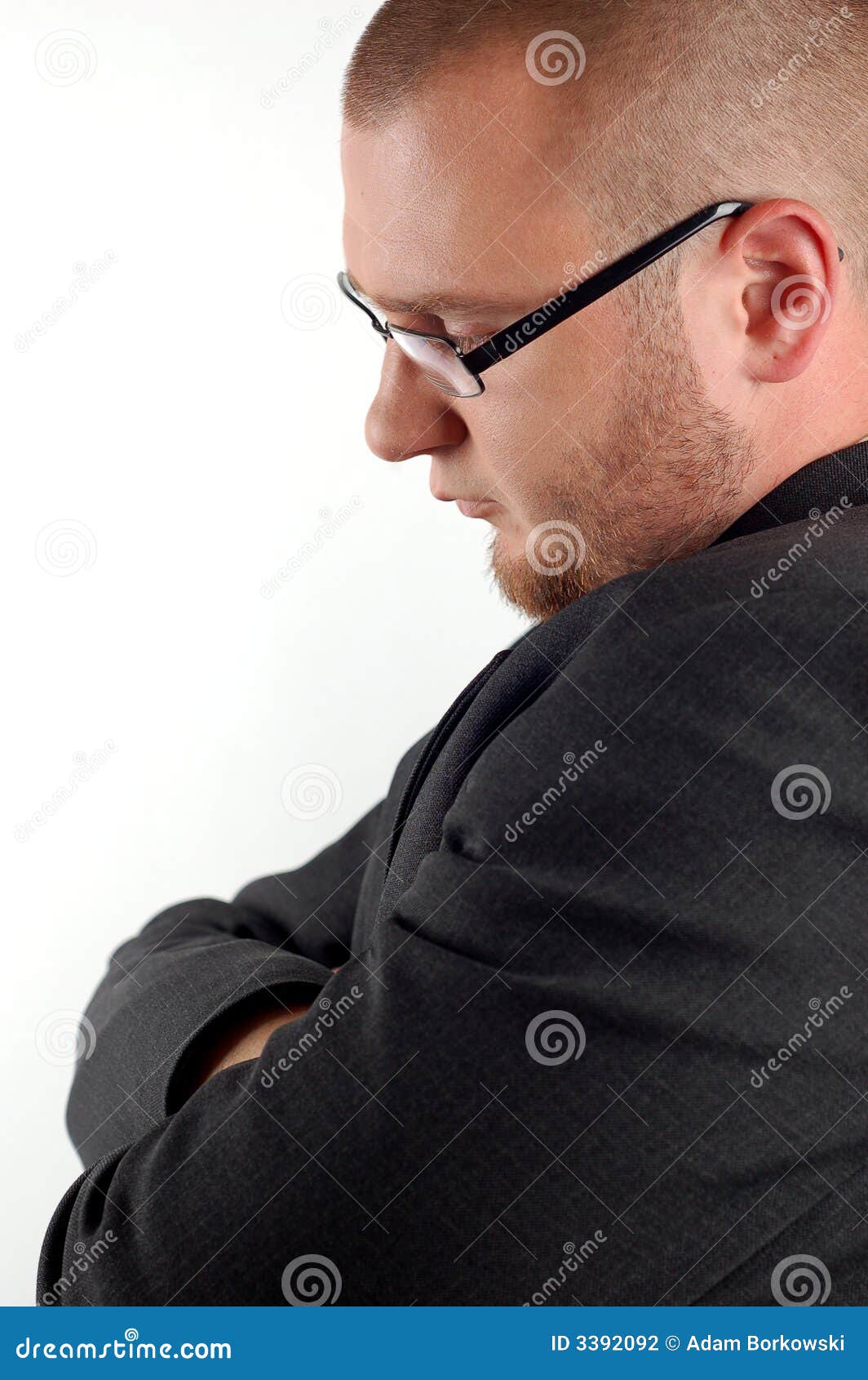 Homme d'affaires triste photo stock. Image of contemplation - 3392092