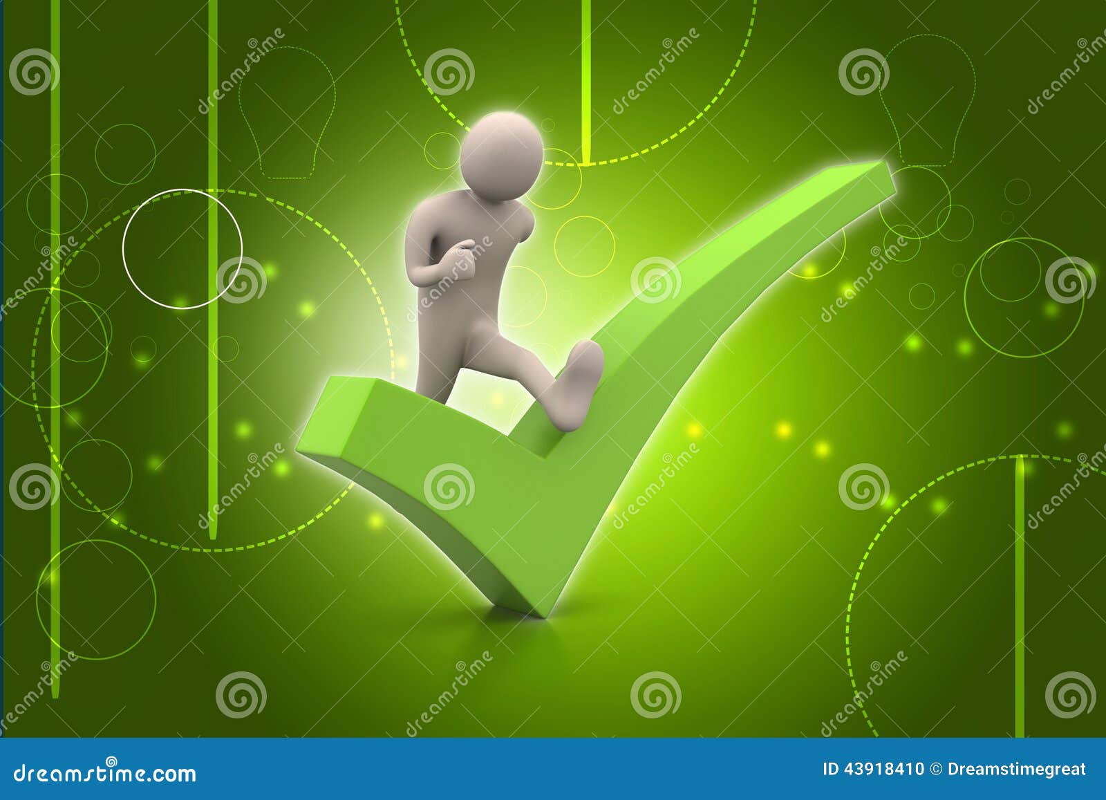 Homme 3d Courant Le Bon Signe Illustration Stock - Illustration du ...