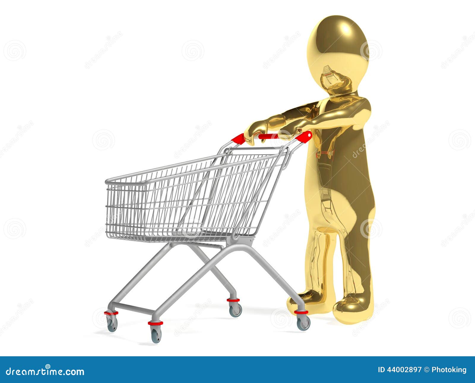 Homme 3d et un caddie illustration stock. Illustration du personne ...