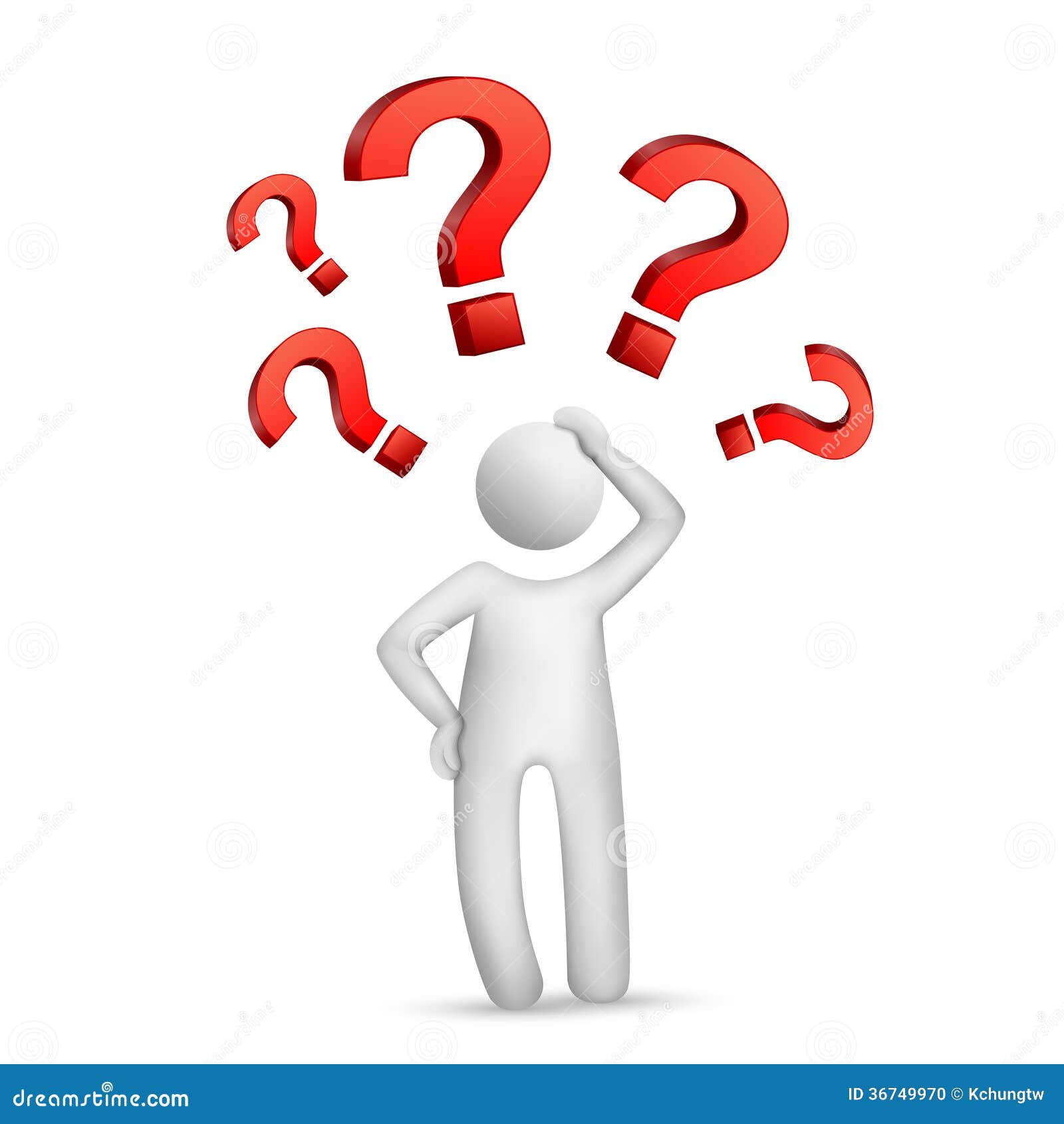Homme 3d Pensant Avec Les Points D'interrogation Rouges Illustration de ... Homme 3d Pensant Avec Les Points D'interrogation Rouges Illustration de ...