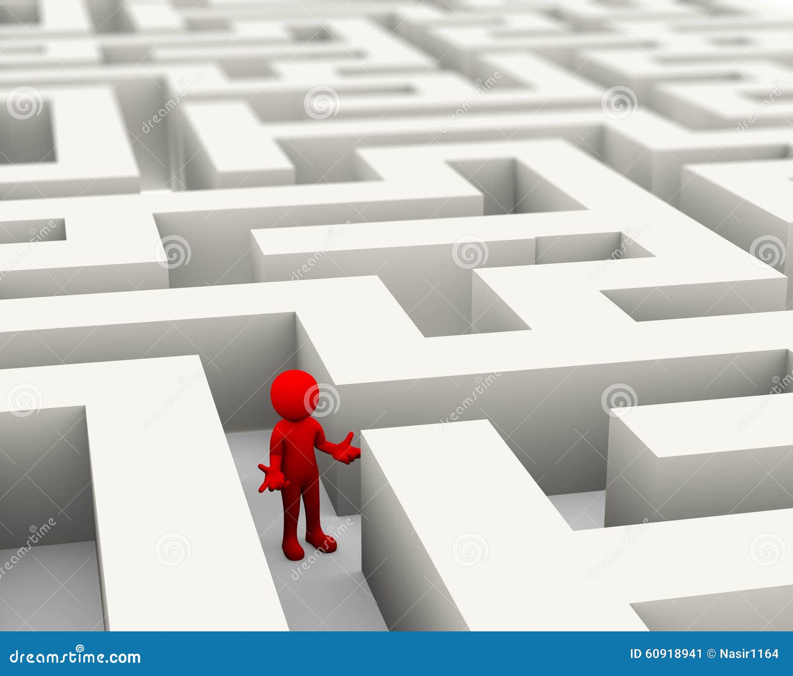 Homme 3d Perdu Dans Le Labyrinthe Illustration Stock - Illustration du ...