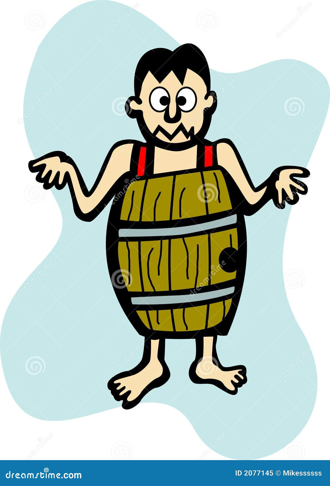 Homme dans un baril illustration de vecteur. Illustration du personne ...