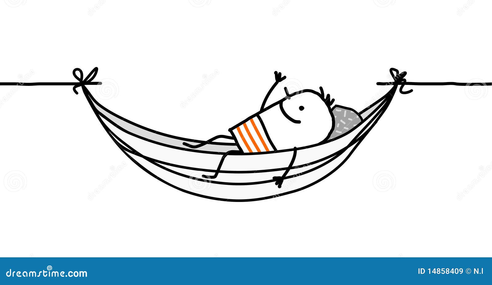 Homme dans un hamac illustration de vecteur. Illustration du caractère ...