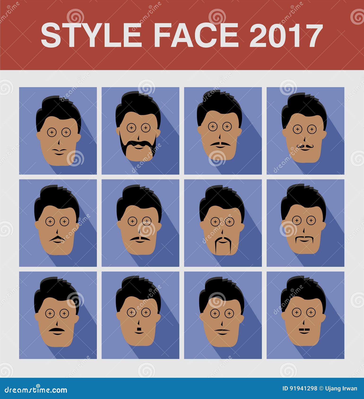 Homme de visage de style illustration de vecteur. Illustration du ...