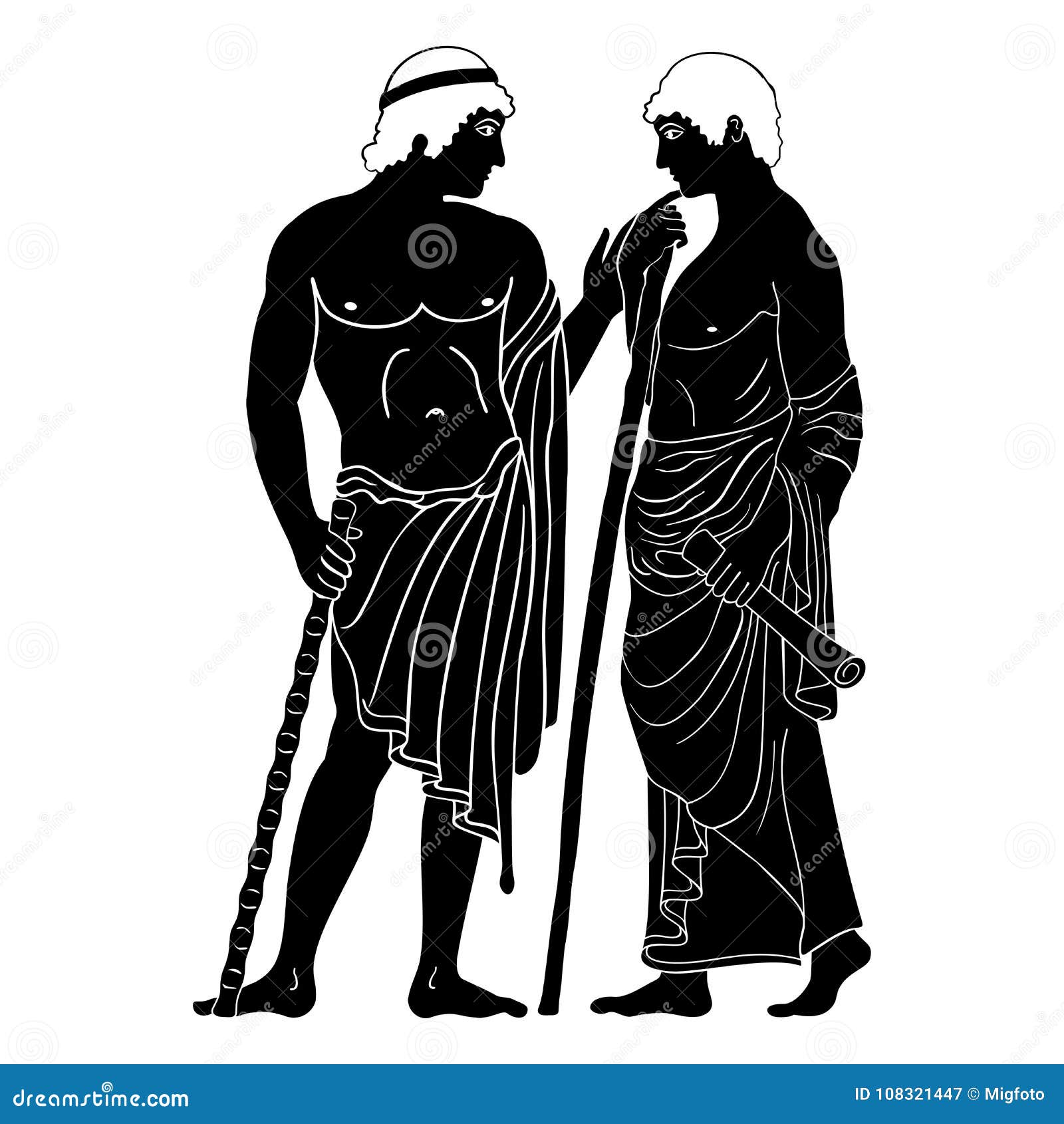 Homme du grec ancien illustration de vecteur. Illustration du noir ...