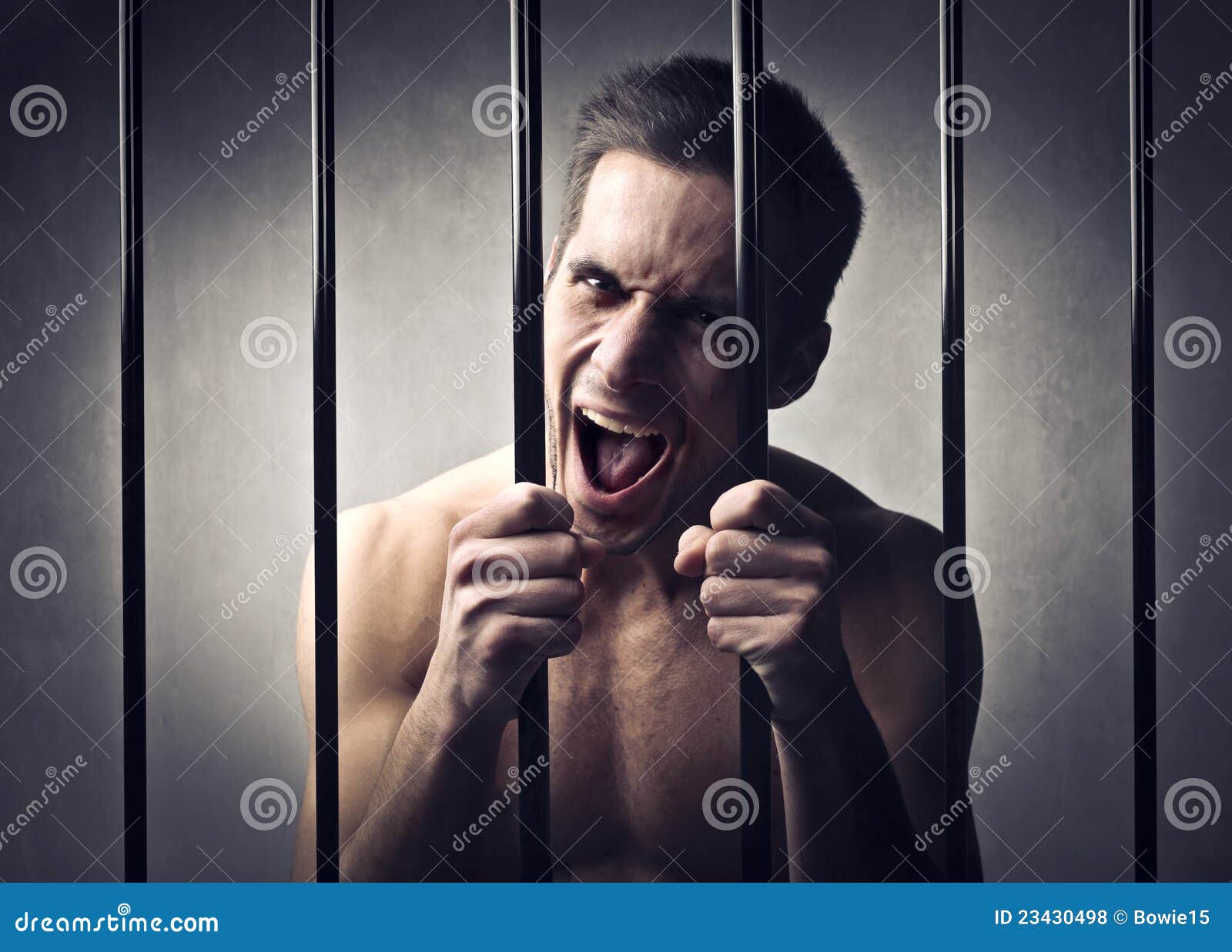 Homme en prison photo stock. Image du coupable, barrière - 23430498