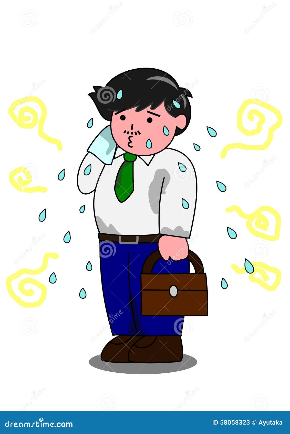 Homme en sueur illustration de vecteur. Illustration du fuselage - 58058323