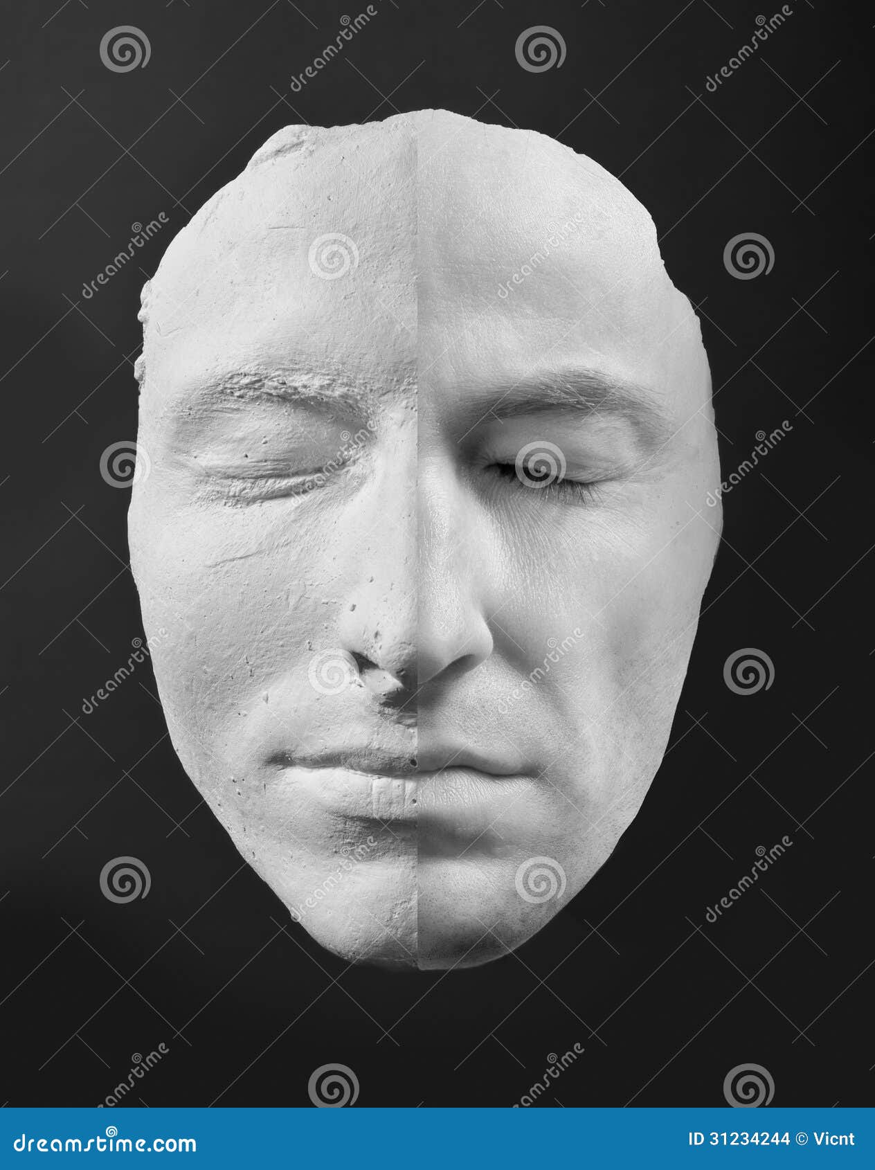 Homme et son masque photo stock. Image du attrayant, humain - 31234244