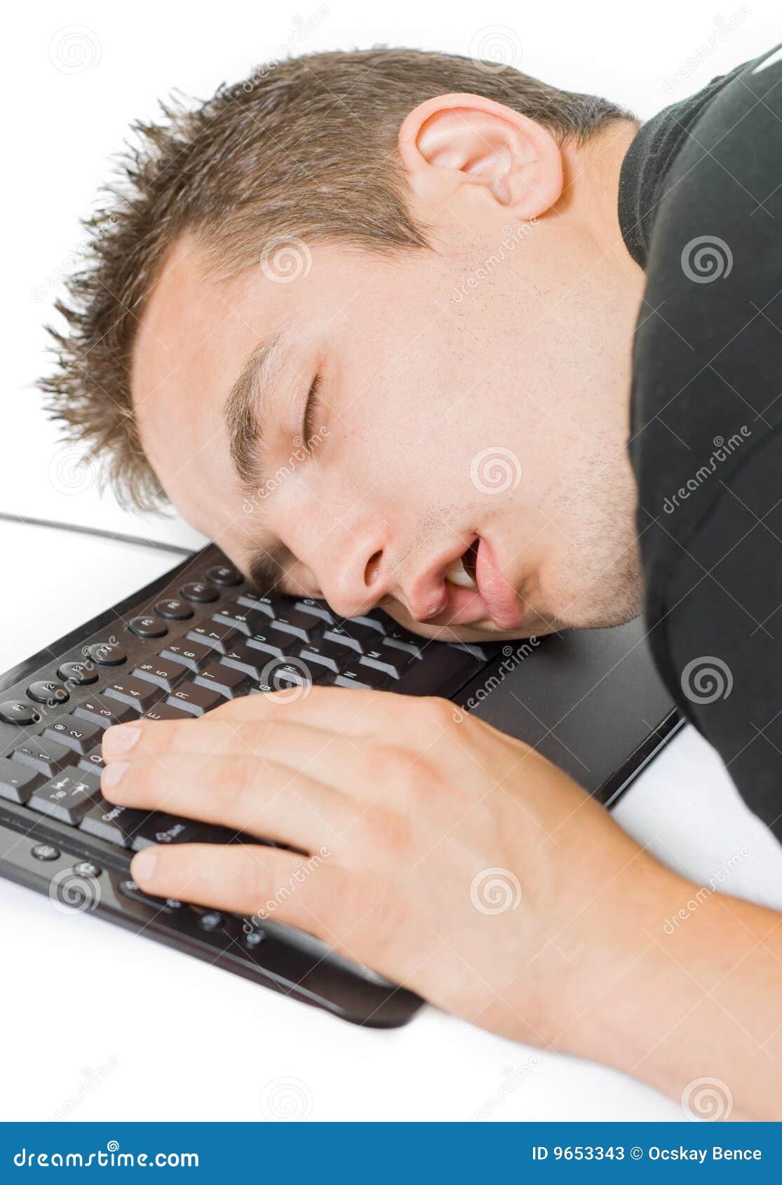 Homme fatigué image stock. Image du travail, mains, masculin - 9653343