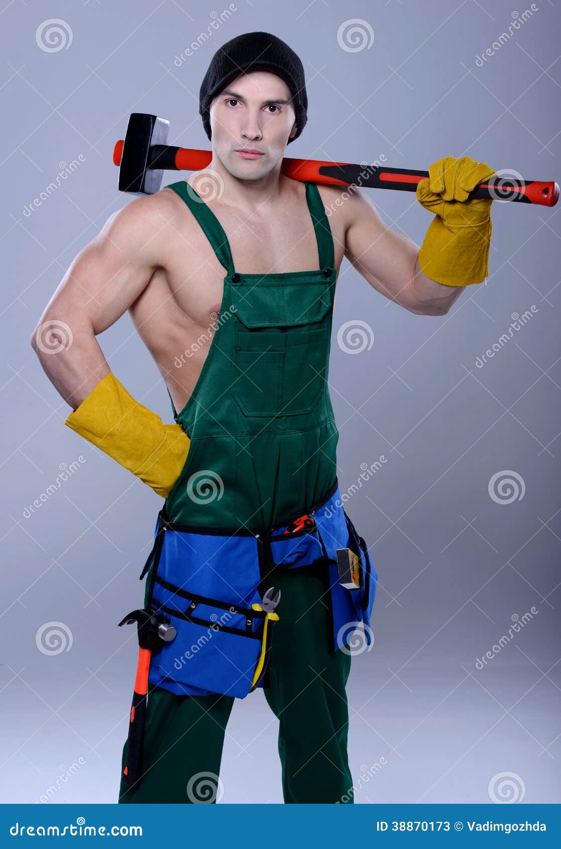 Homme fort image stock. Image of sécurité, industrie - 38870173