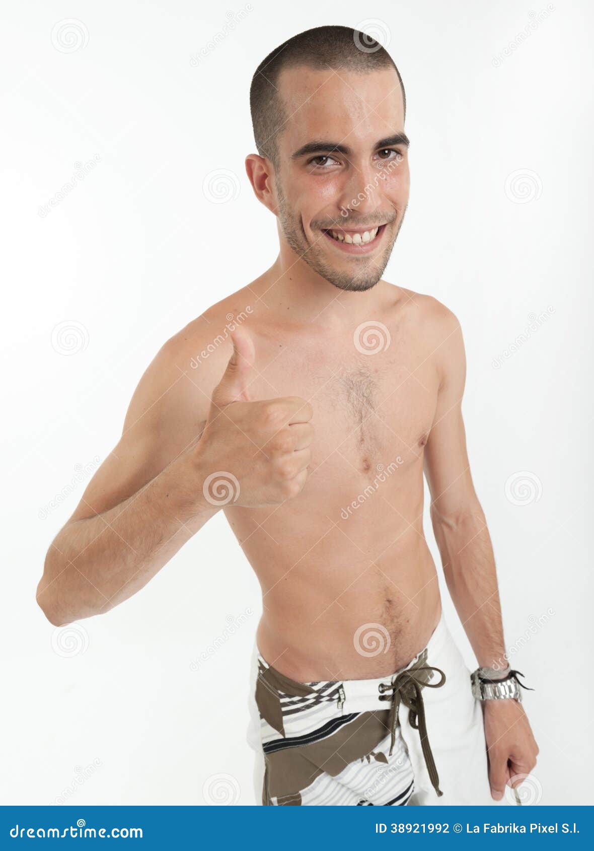 Homme Heureux Dans Des Troncs De Natation Photo stock - Image du homme ...