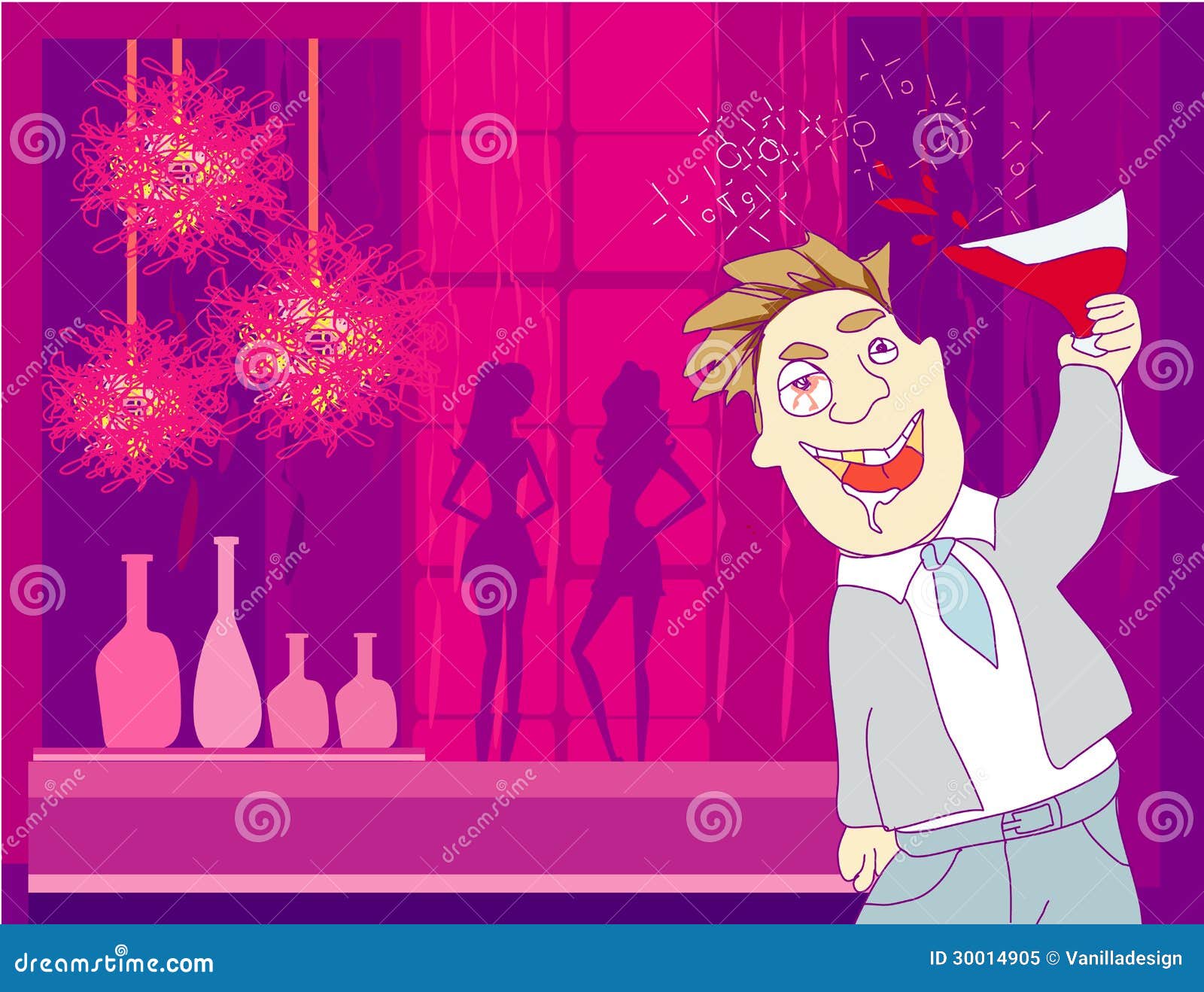 Homme ivre dans la disco illustration de vecteur. Illustration du ...